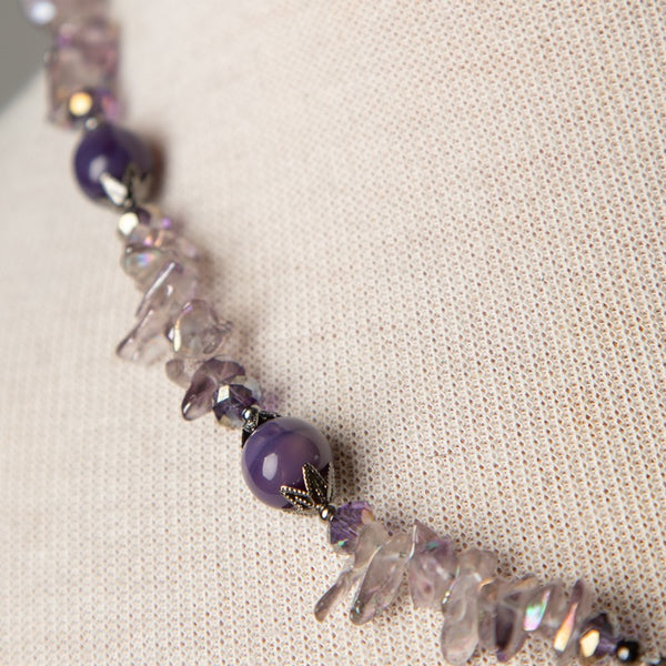 Jennifer's Lavender and Purple Cross Necklace - Ad Crucem