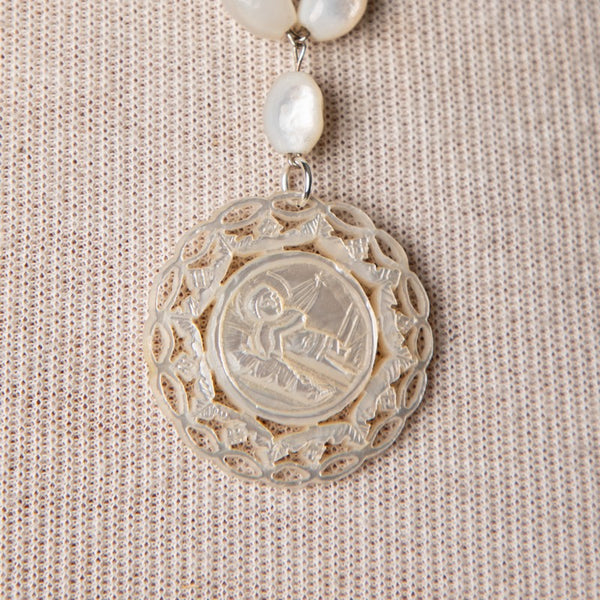 Jennifer’s Mother-of-Pearl Nativity of Jesus Necklace - Ad Crucem